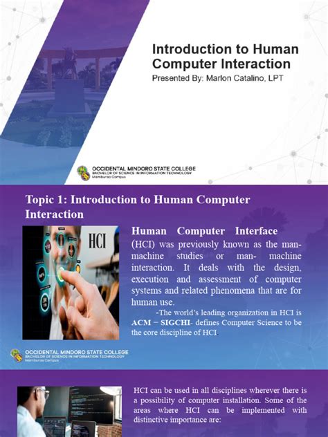Introduction To Human Computer Interaction Lesson 1 Topic 1 Pdf