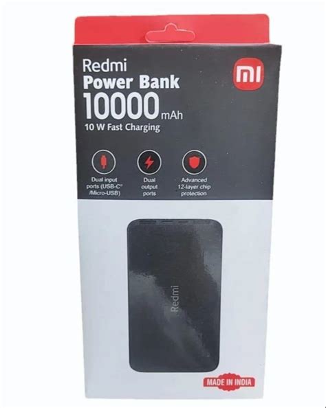 Black 10000 MAh Redmi Power Bank At Rs 250 In New Delhi ID 2854996048712