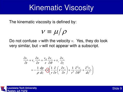Kinematic Viscosity Equation At James Chalmers Blog