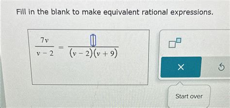 Fill In The Blank To Make Equivalent Rational