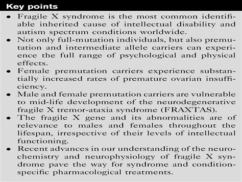 Fragile X Syndrome Lifespan Developmental Implications For Current Opinion In Psychiatry