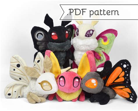 Moth And Butterfly Plush Sewing Pattern Pdf Tutorial Luna Etsy