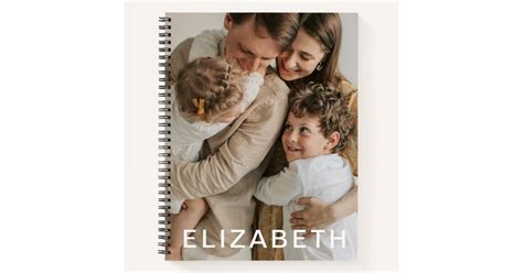 Simple Custom Photo Personalised Name Notebook Zazzle