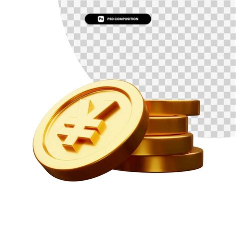 Premium Psd Stack Of Golden Coins In 3d Rendering Isolated