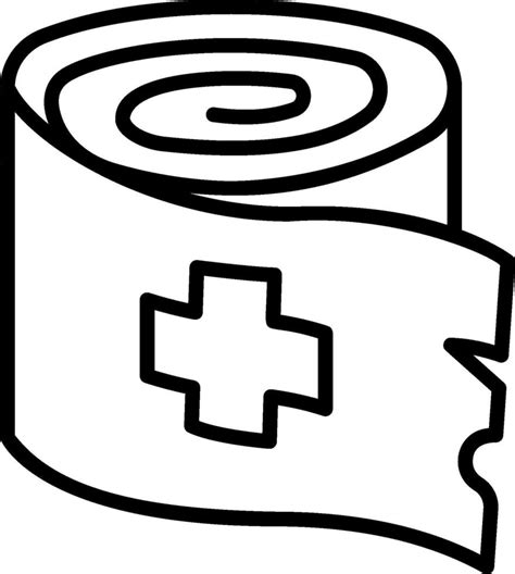 A Black And White Drawing Of A Roll Of Bandages 51164328 Vector Art At