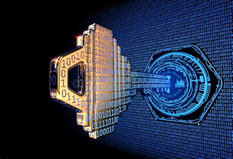 Cybersecurity Concept 3d Rendered Illustration Of A Binary Code Key Stock Illustration