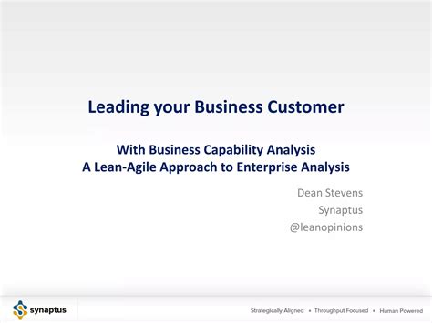 Lean Agile Capability Analysis Talk Capability Analysis Pptx