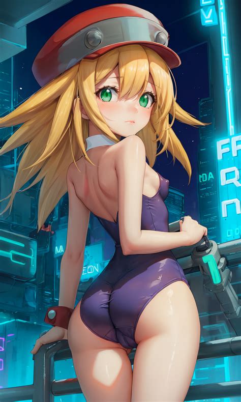 Rule 34 1girls Ai Generated Ass Blonde Hair Cameltoe Hat Mega Man Mega Man Legends Nipple