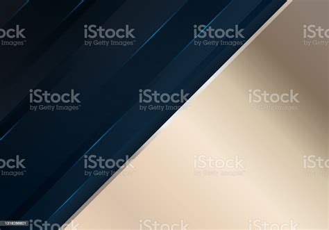 조명 효과와 황금 배경으로 레이어된 추상적인 짙은 파란색 대각선 줄무늬 0명에 대한 스톡 벡터 아트 및 기타 이미지 0명