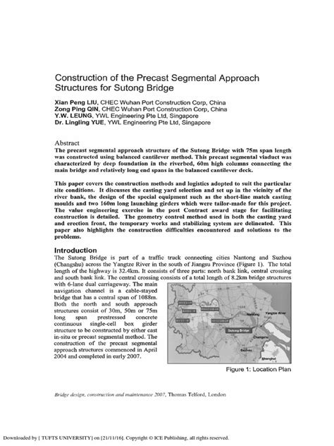 Precast Segmental Approachstrforsutongbridge Pdf Deep Foundation