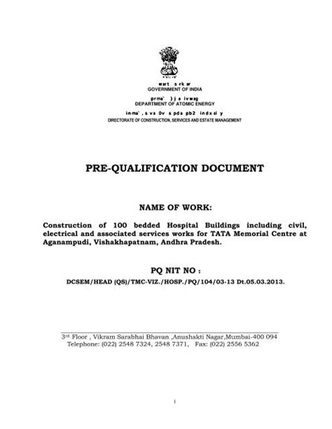 Pre Qualification Document Dcsem