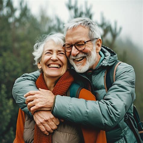 Premium Photo Photo Portrait Of An Older Elderly Couple Hugging And