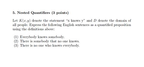Solved Nested Quantifiers Points Let K X Y Denote Chegg