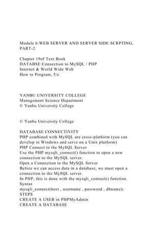 Module 6WEB SERVER AND SERVER SIDE SCRPTING PART 2Chapte Docx