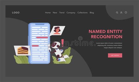 Named Entity Recognition Concept Flat Stock Vector Illustration Of Understanding Artificial