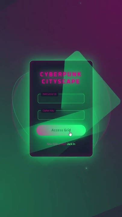 Colorful Cyberpunk Login Form Using Html Css Javascript Shorts