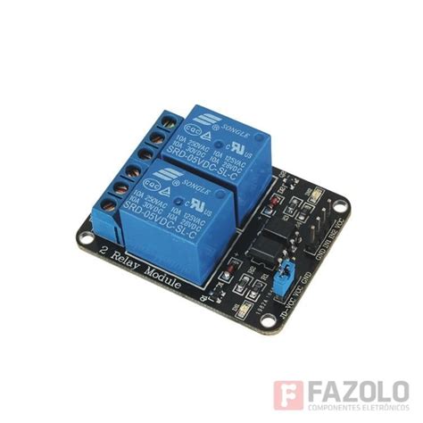 Modulo Rele 2vias 5v 010 0157 Fazolo Componentes Eletrônicos