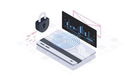Mobile Data Security Isometric Vector Illustration Online Payment