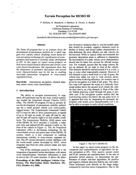 PDF Terrain Perception For Demo III