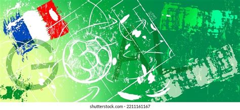 축구공 프랑스 국기 축구장 그라니 스타일로 스톡 벡터로열티 프리 2211161167 Shutterstock
