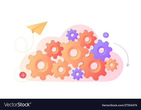 Database With Cloud Server Process Royalty Free Vector Image