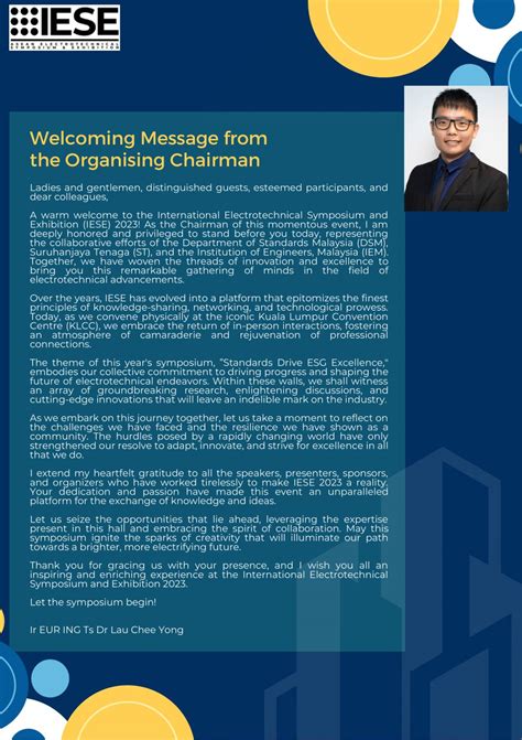 I Am Honored To Extend A Warm Welcome To You For The Distinguished