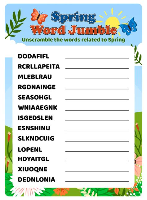 Printable Word Jumble Game For Adults