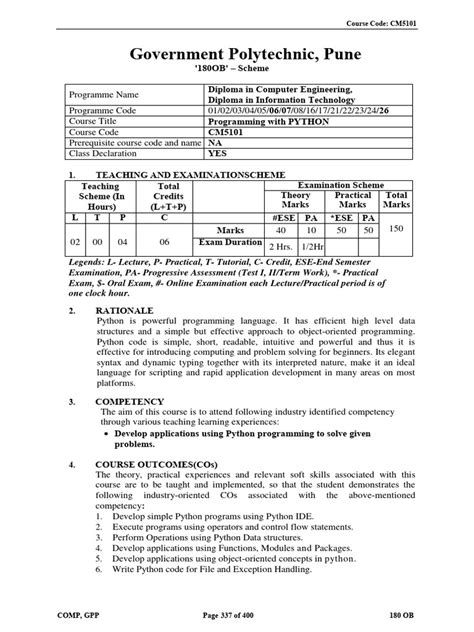 Programming With Python Pdf Python Programming Language Control Flow