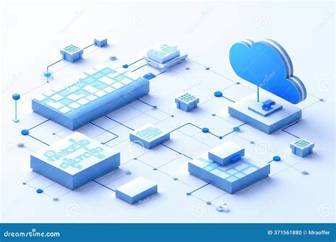 Serverless Architecture Illustration With Graphical Visualization Of Functions And Connections