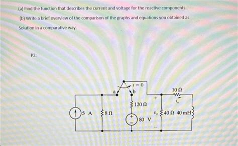 Solved A Find The Function That Describes The Current And Chegg