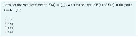 Solved Consider The Complex Function Fs 3 What Is The