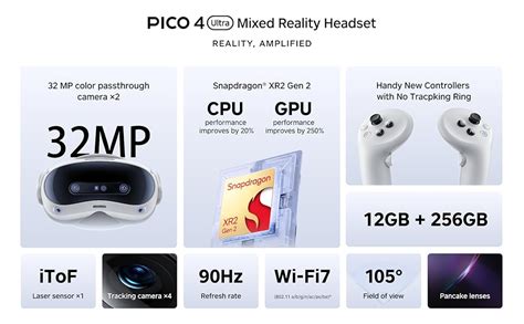 PICO 4 Ultra 256GB - VR and Mixed Reality Headset + Motion Trackers ...