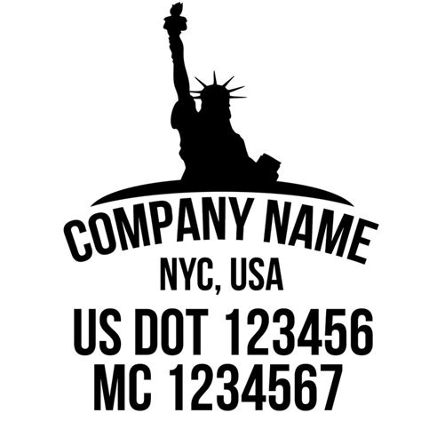 Company Name Truck Decal With 2 Regulation Lines Usdot Set Of 2