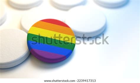 3d Illustration Transgender Pills Lgbt Symbol Stock Illustration