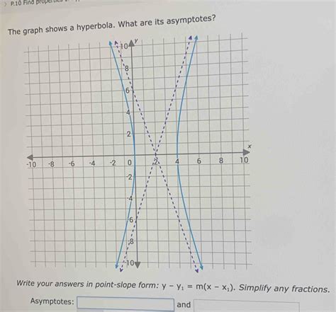 Solved P10 Find Properties The Graph Shows A Hyperbola What Are Its