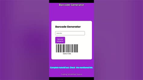 Barcode Generator Full Tutorial Check Out Now Css Html Javascript Tutorial Project