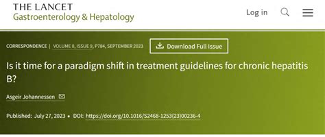 《柳叶刀》子刊：改变慢性乙型肝炎治疗指南范式的时候到了？ 患者 Of 风险