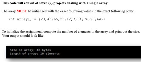 Solved This Code Will Consist Of Seven Projects Dealing Chegg