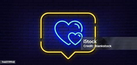 커플 사랑 라인 아이콘입니다 두 하트 기호 네온 불빛 말풍선 벡터 3차원 형태에 대한 스톡 벡터 아트 및 기타 이미지 3차원 형태 개념 개념과 주제 Istock