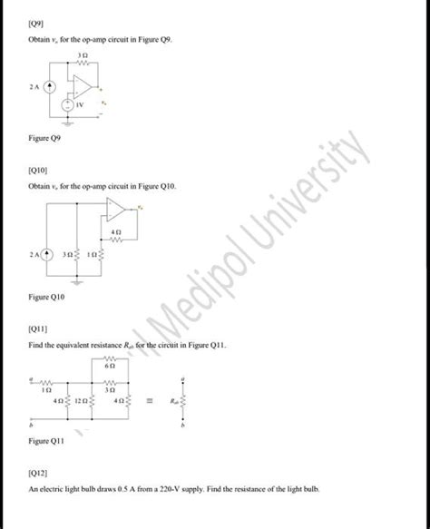 SOLVED Obtain V For The Op Circuit In Figure Q Figure Q Q Obtain V For The Op