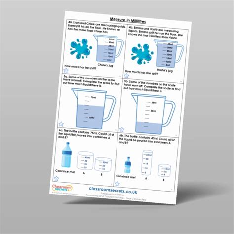 Year 2 Measure In Millilitres Reasoning And Problem Solving 2 Resource Classroom Secrets