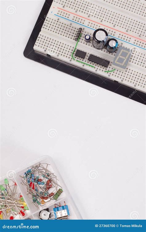 Pcb Breadboard Test Circuit Under Construction Royalty Free Stock