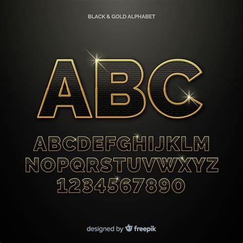 황금 알파벳 템플릿 무료 벡터