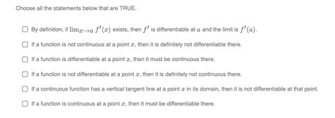 Solved Choose All The Statements Below That Are True By