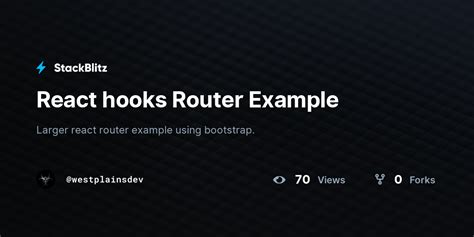 React Hooks Router Example Stackblitz