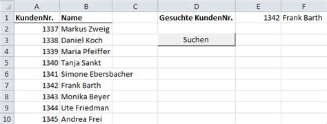 Excel VBA Eigene Suchfunktion Bauen Bestimmte Zeile Finden Denis Reis