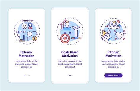 컨셉이 있는 모바일 앱 페이지 화면 온보딩 동기 부여 유형 동기 부여에 대한 스톡 벡터 아트 및 기타 이미지 동기 부여 이국적임 아이콘 Istock