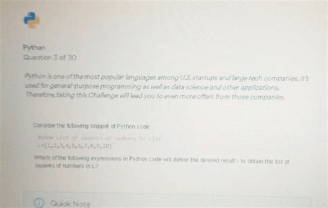 Python Question 3 Of 30 Pthon Is One Of The Studyx