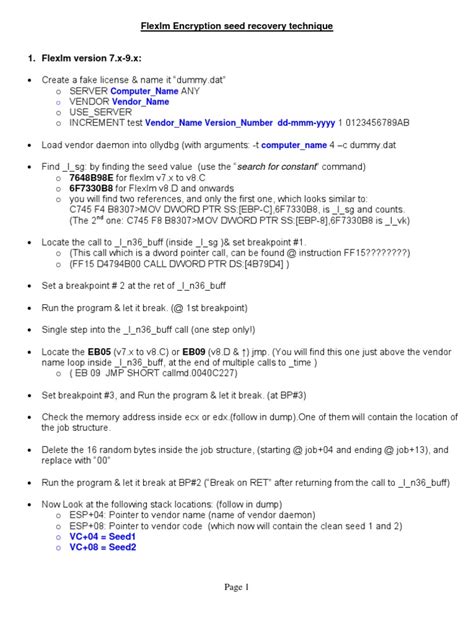 Flexlm 7x 114 Seed Extraction Pdf Pointer Computer Programming