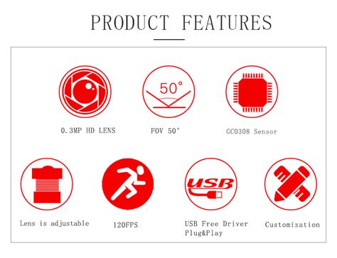 Fixed Focus Cmos Gc0308 Usb Camera Module Personnel Statistics Function Hsell Security Camera